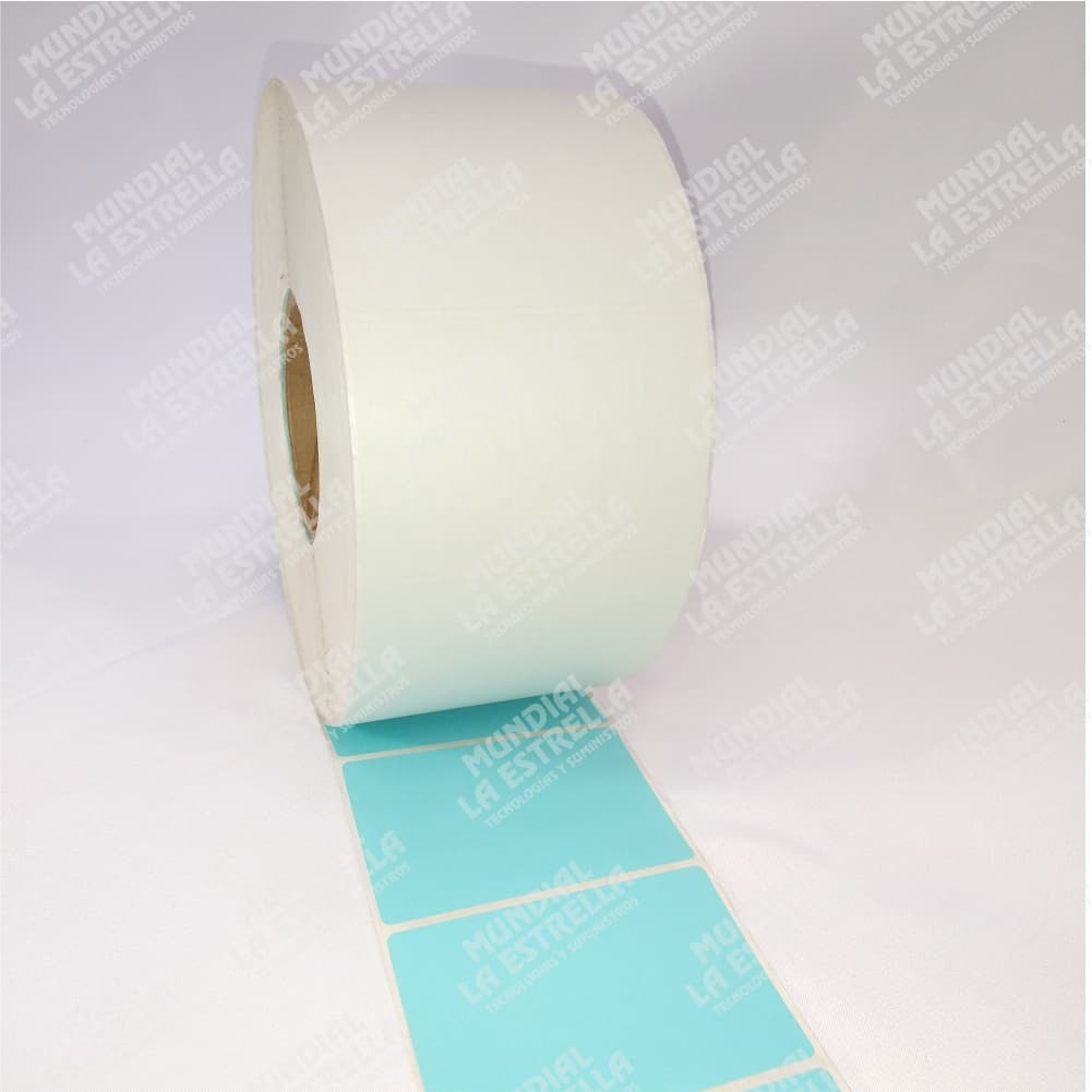 ROLLO ETIQUETAS ADESIVAS AZUL 100 mm x 60 mts - Mundial La Estrella